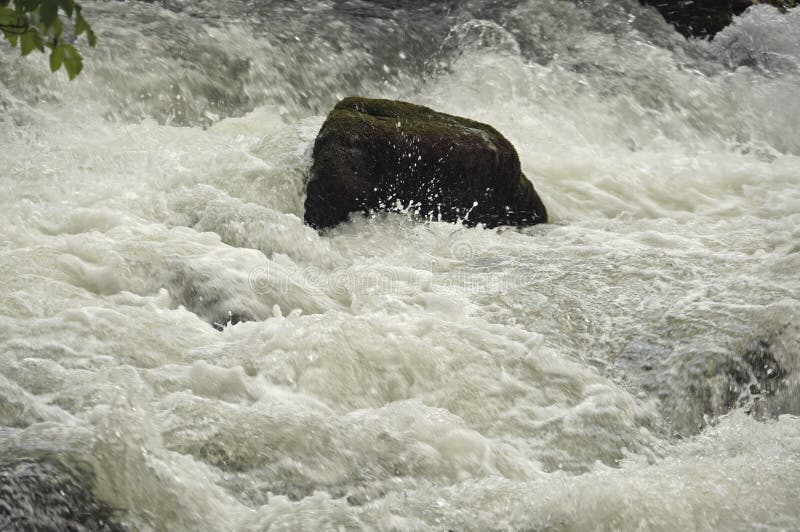 Rock Surrounded by Torrent Stream Stock Image - Image of danger ...