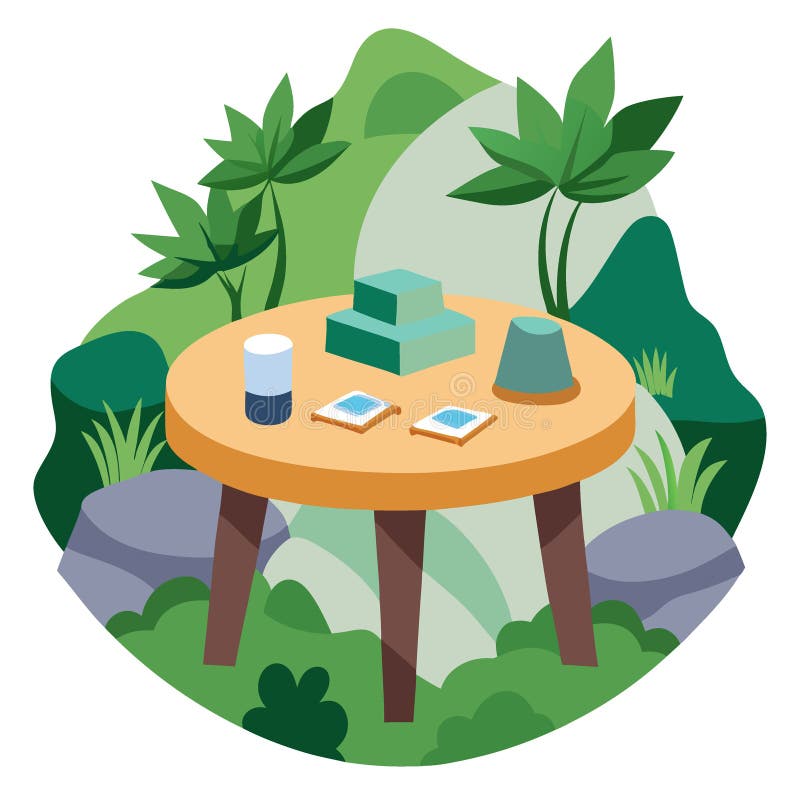 Rock Table in Tasmanian Jungle for Displaying Products Promoting Nature ...