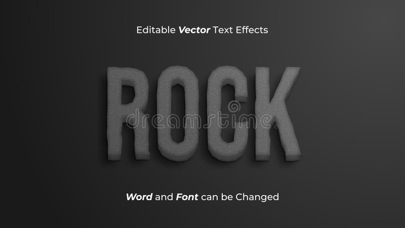3D Editable Rock Vector Text Effect Stock Vector - Illustration of ...