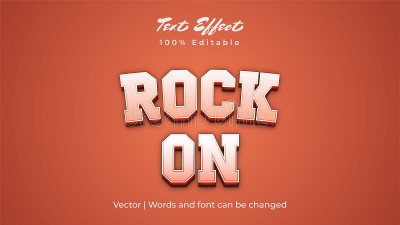 Rock on Text Effect Design. for Advertisement, Poster, Banner ...
