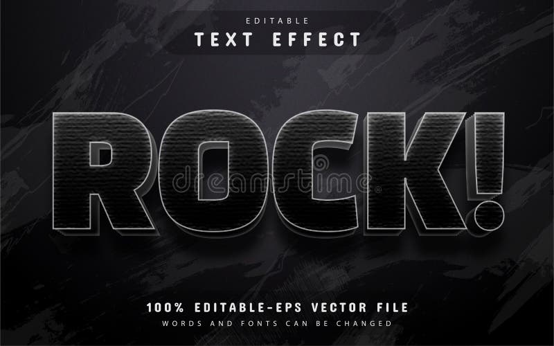 Rock text effect editable stock vector. Illustration of fantasy - 256144107