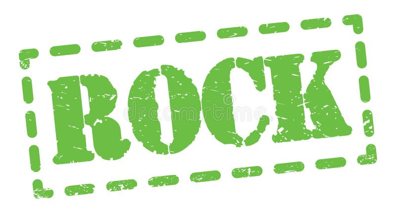 ROCK Text Written on Red-black Rectangle Stamp Stock Illustration ...