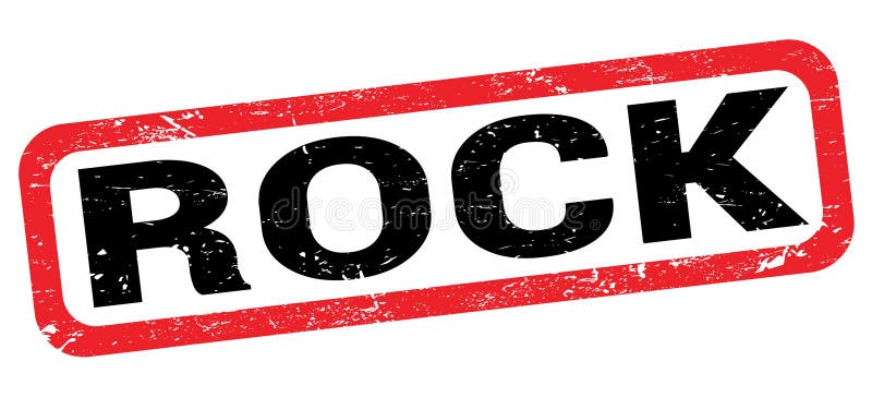 ROCK Text Written on Red-black Rectangle Stamp Stock Illustration ...