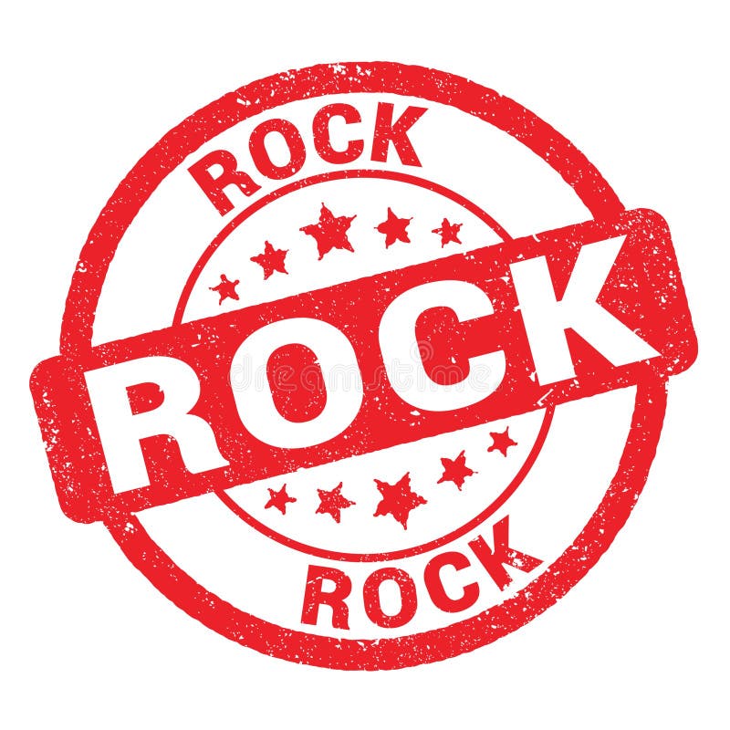 ROCK Text Written on Red Stamp Sign Stock Illustration - Illustration ...