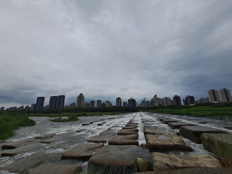 A Beautiful River with Neat Rock Formations Like the Shape of Tofu, the ...