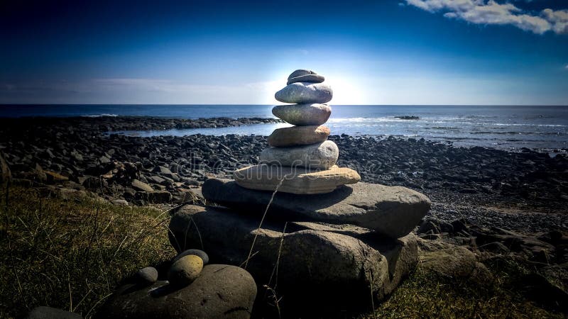 Rock tower with Pebbles stock photo. Image of pebbles - 142233244