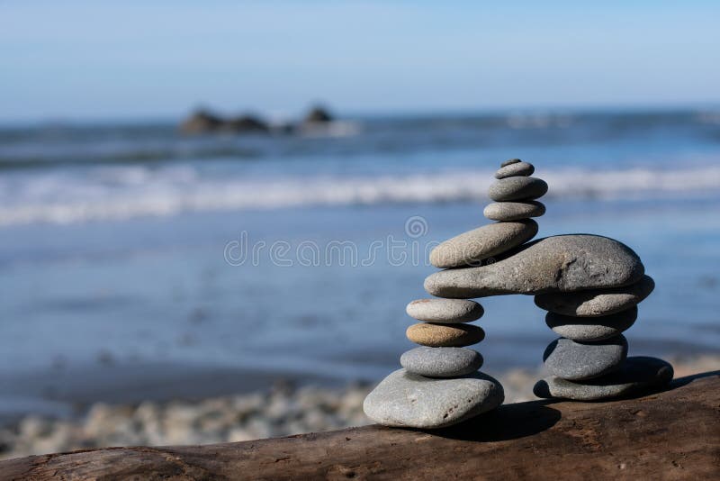 Rock Tower on the Beach stock photo. Image of coast - 144820510