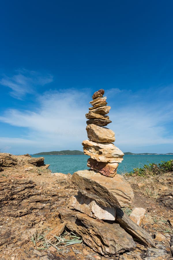 Rock tower stock image. Image of isolated, cobblestone - 57343345