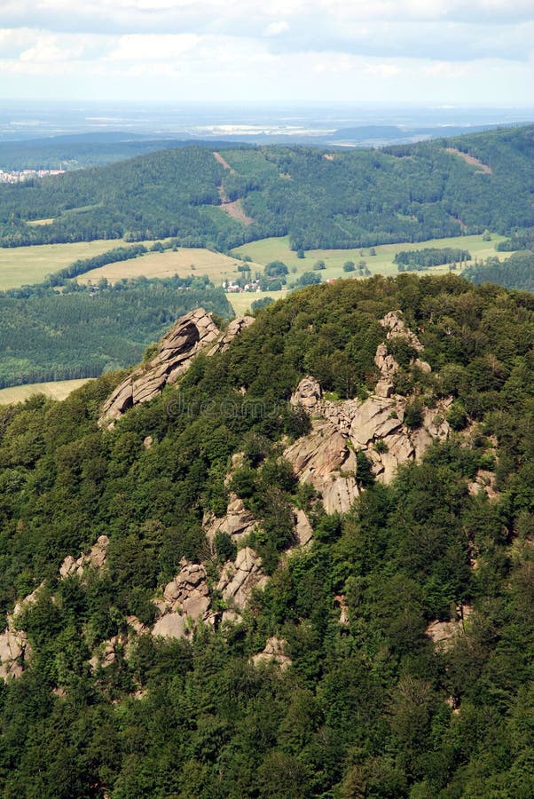 Rock Tower Oresnik in the Jizera Mountains Stock Photo - Image of rock ...