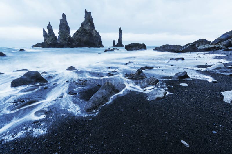 The Rock Troll Toes. Reynisdrangar Cliffs. Black Sand Beach. Iceland ...