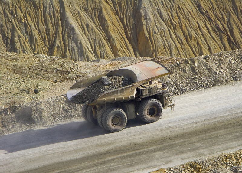 Rock Truck stock image. Image of mining, dump, yellow, machinery - 387439
