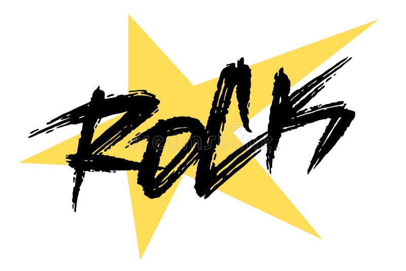 Rock vector lettering stock vector. Illustration of festival - 225326521