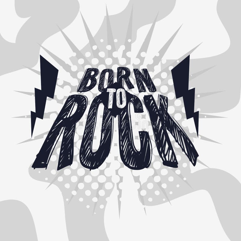 Rock Vector Type Design with Scribbled Letter Characters. Stock Vector ...