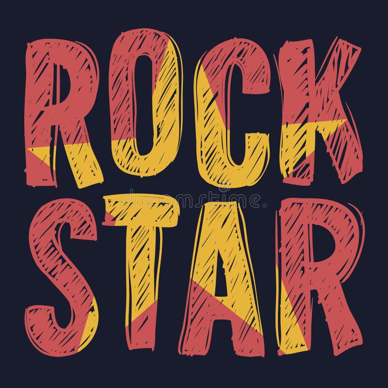 Rock Vector Type Design with Scribbled Letter Characters. Stock Vector ...