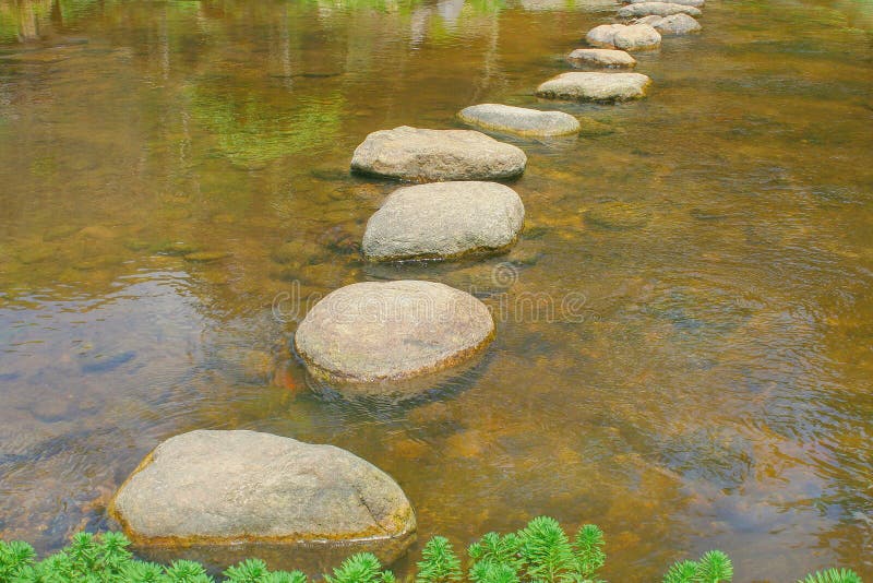 Rock Walkway Lines Patterns in River Background Stock Image - Image of ...