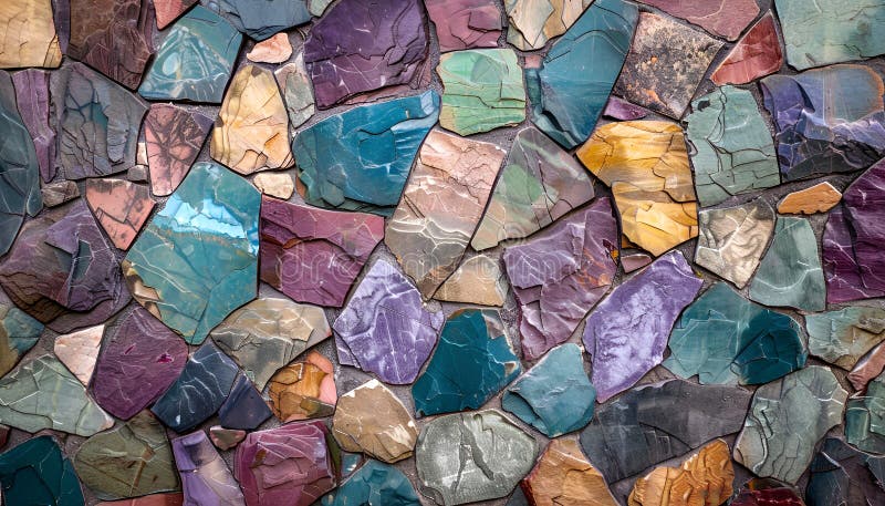 Rock Wall, Colorful Stone Background Stock Illustration - Illustration ...