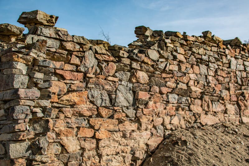 Rock Wall Construction stock photo. Image of construction - 229426376