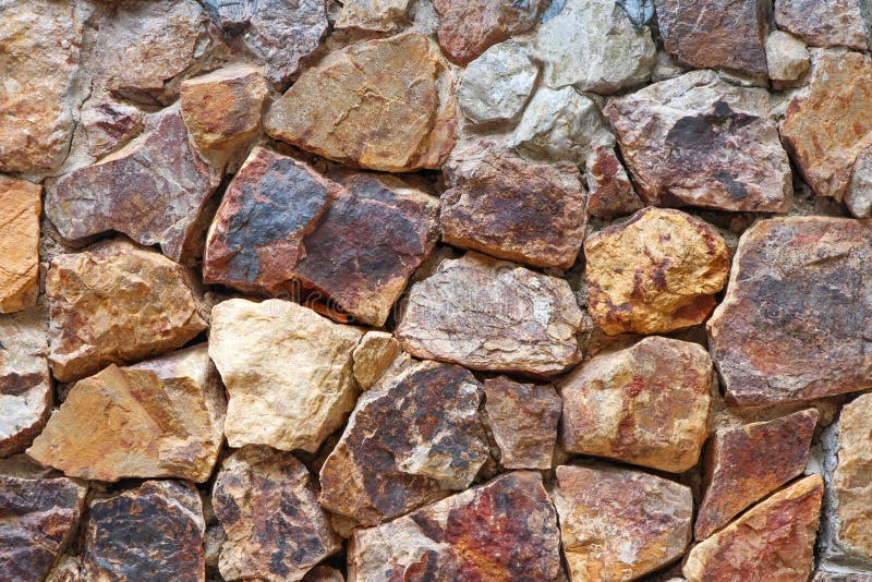 Rock Wall with Different Sizes and Colors Stock Photo - Image of stone ...