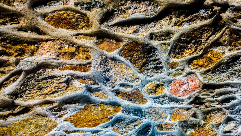 Rock Wall, Part of the Medieval Wall Stock Photo - Image of plaster ...