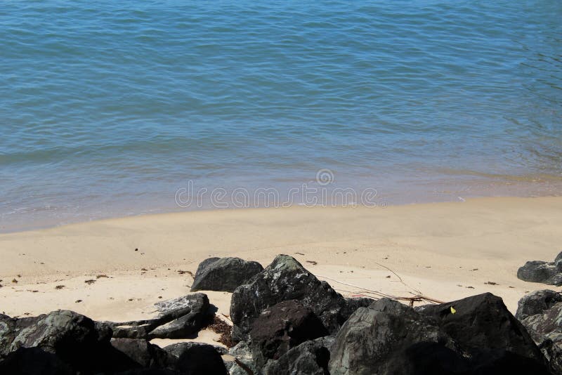 Rock Wall Protecting the Island Stock Photo - Image of island, water ...