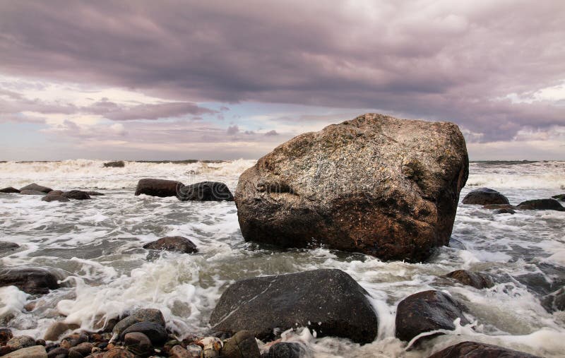 Rock & water stock photo. Image of clouds, resort, romantic - 7113844