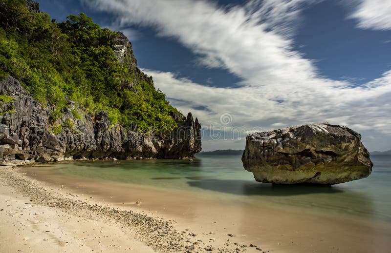 Rock in a Water in Philippines Stock Photo - Image of destination ...