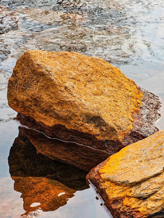 Rock and Water in the River. in Buford Dam Park. GA. Stock Photo ...