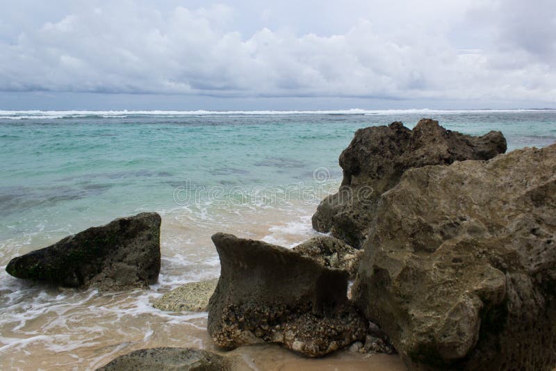 The Rock Which is on the Beach Side Stock Photo - Image of island ...