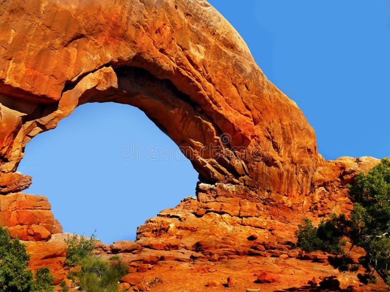 Rock Window Arches National Park Utah Stock Image - Image of travel ...