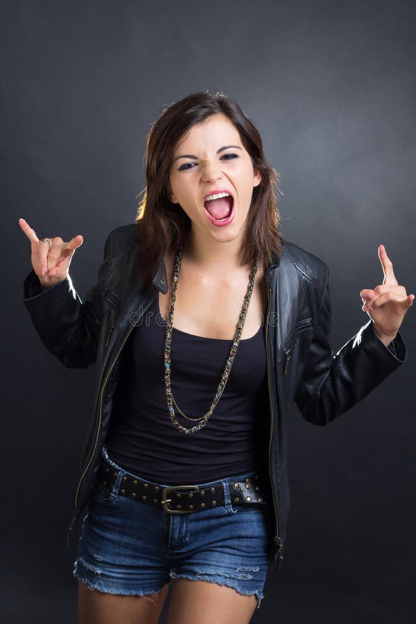 Rock woman stock image. Image of closeup, expression - 52508869