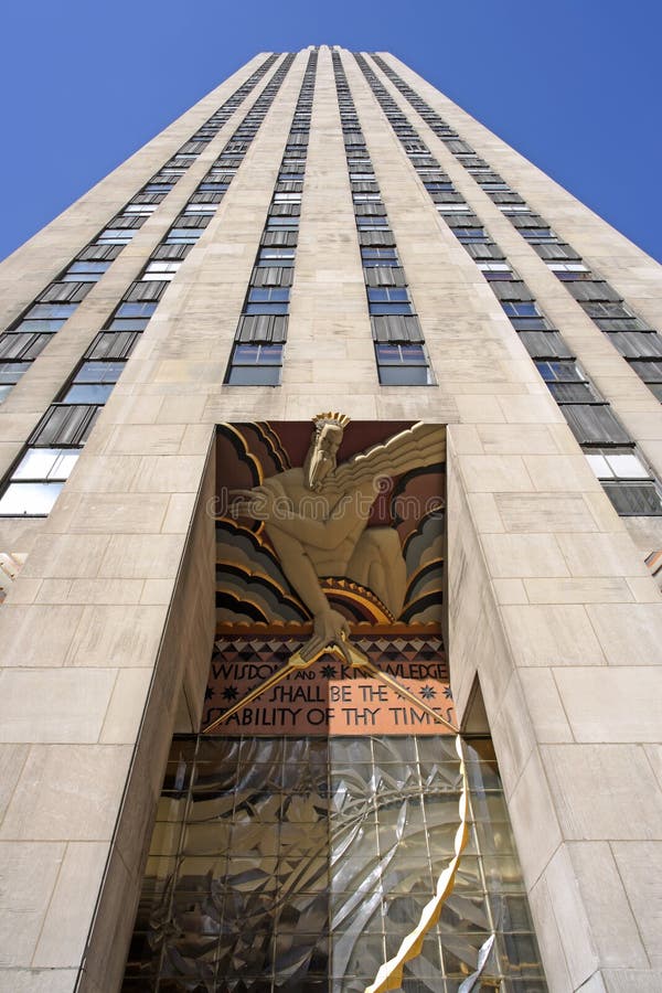 Wisdom, an Art Deco Frieze by Lee Lawrie Over the Entrance of GE ...