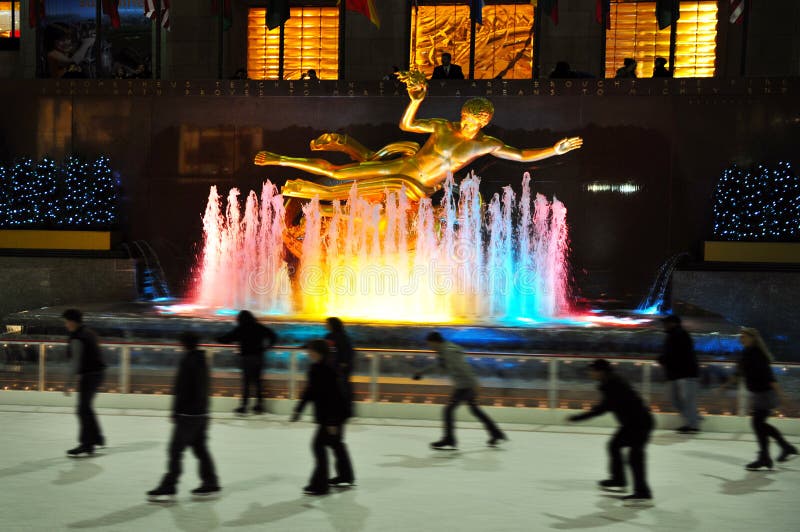 Rockefeller Center Ice Rink Editorial Stock Photo - Image of ...