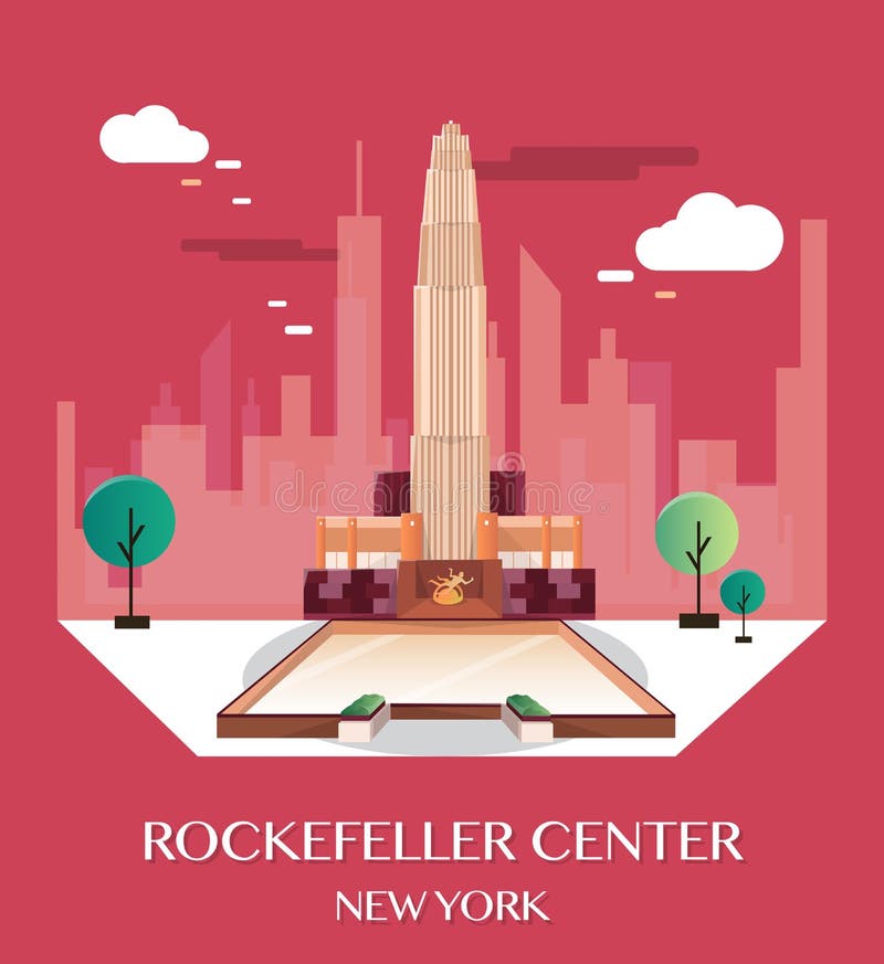 Rockefeller Center New York.Vector Illustration Editorial Stock Photo ...