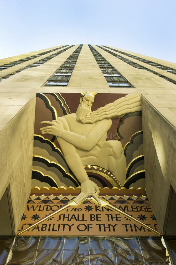 Wisdom, an Art Deco Frieze by Lee Lawrie Over the Entrance of GE ...