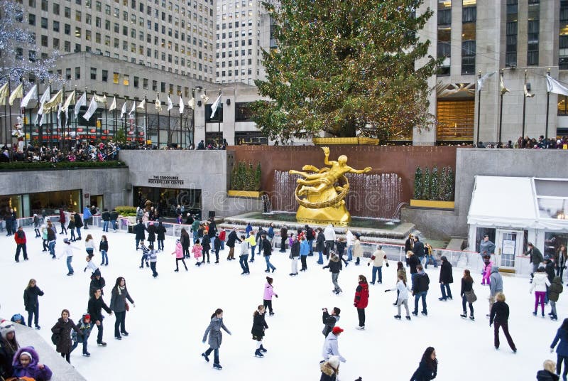 Skaters Rockefeller Center editorial stock photo. Image of york - 88928