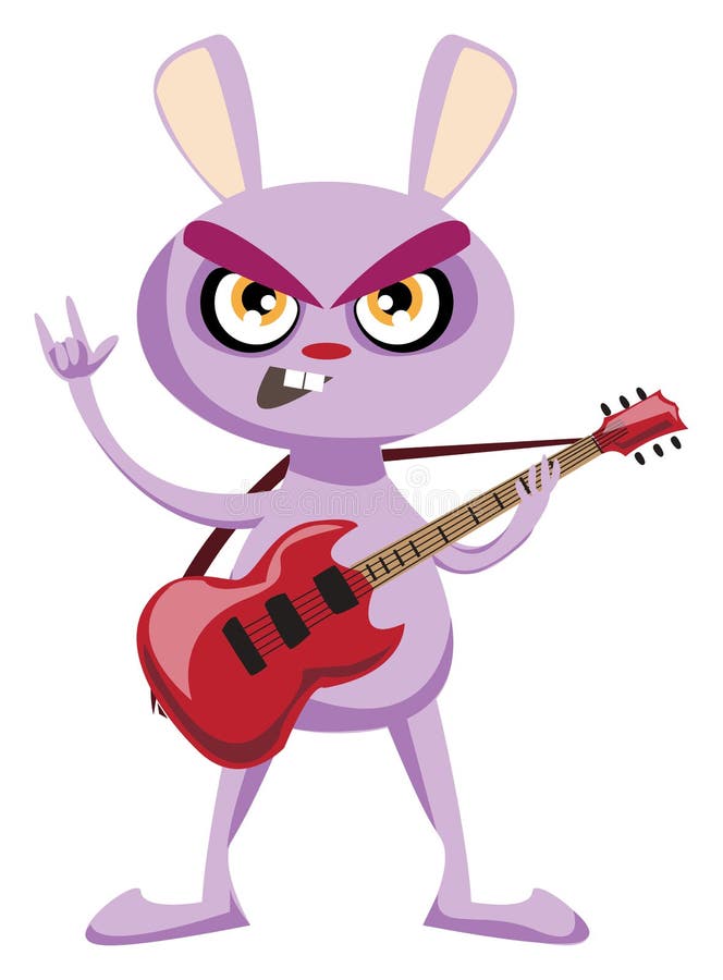 Rocker bunny stock illustration. Illustration of musician - 33286451