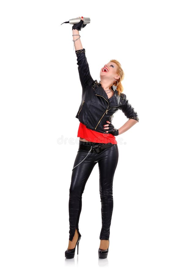 Rocker girl stock image. Image of people, cute, musical - 42250907