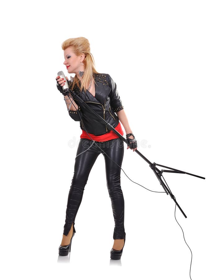 Singing Rocker Girl stock image. Image of cute, blonde - 21224013