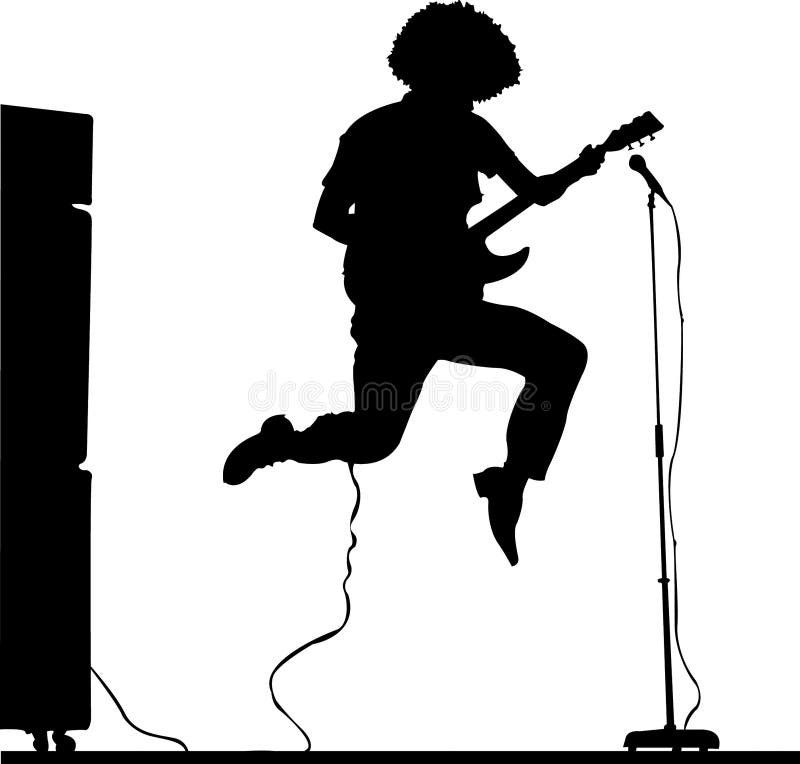 Rocker Jump stock vector. Illustration of excite, guitar - 9492990