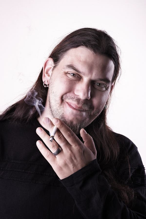 Rocker smoking stock photo. Image of grunge, macho, grungy - 42161100