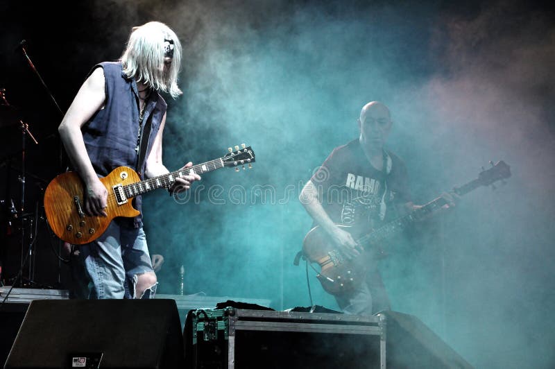 Rockers on the Stage Performing Live Editorial Stock Photo - Image of ...