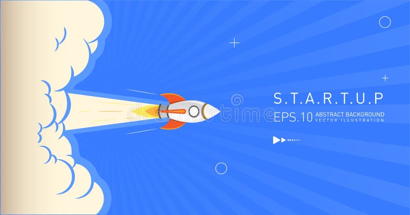 Rocket Launch Banner stock vector. Illustration of spacecraft - 131035954