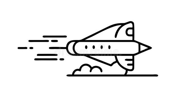 Rocket Accelerating Icon for Launch or Speed, Vector Design Generative ...