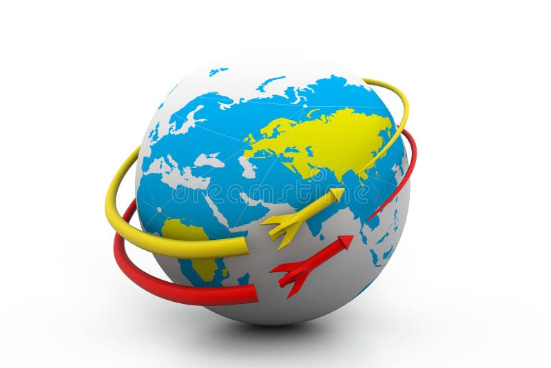 Rocket around the globe stock illustration. Illustration of shuttle ...