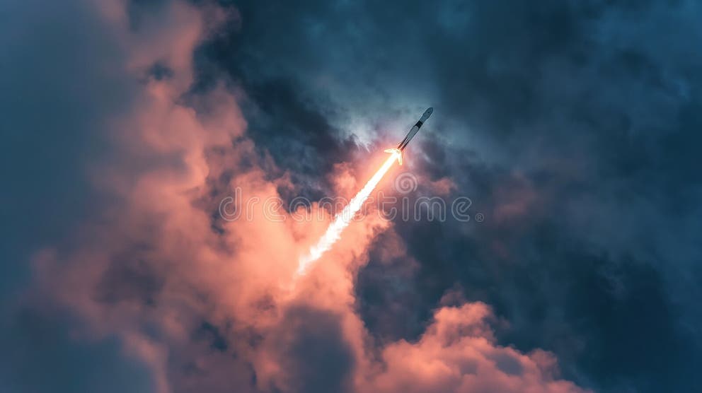 A Rocket Ascends through Clouds, Igniting Excitement for Future Space ...