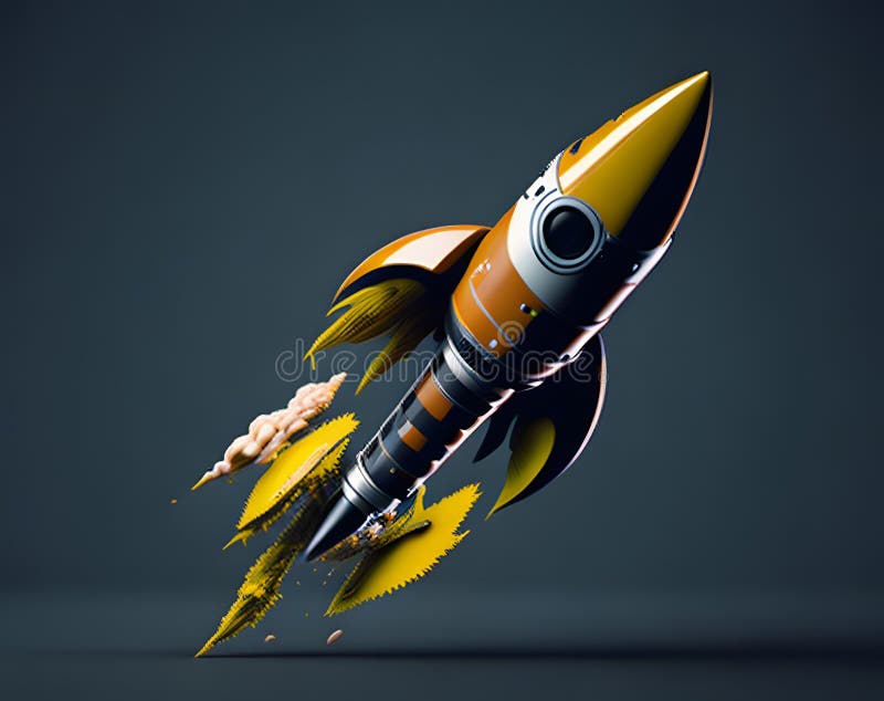 Rocket with a Rocket on the Background. 3 D Illustration Stock ...