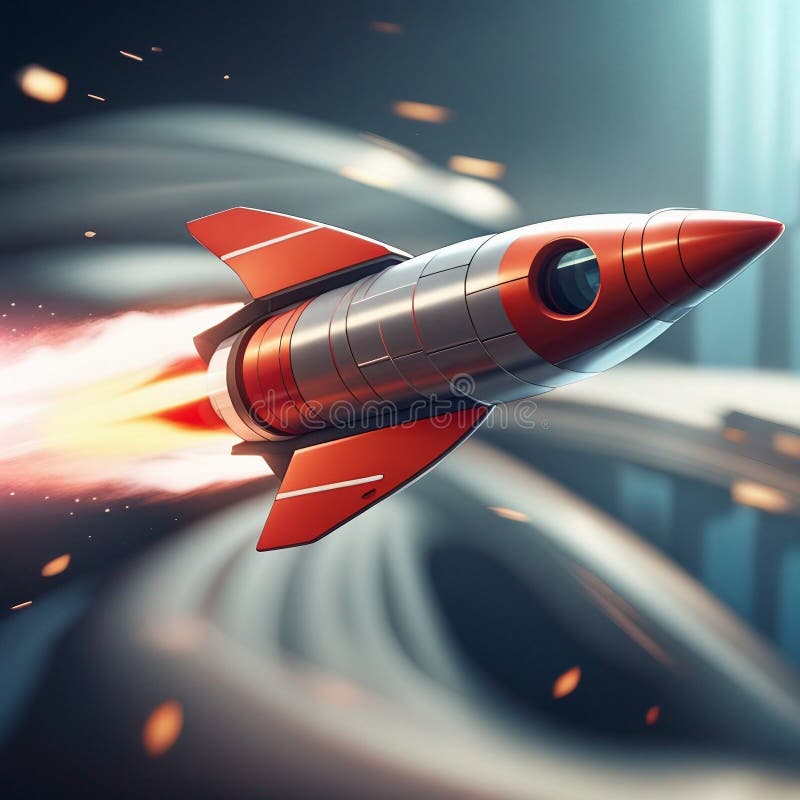 Rocket Background Flying at High Speed Stock Illustration ...