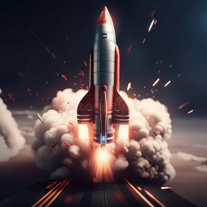 Rocket Background Flying at High Speed Stock Illustration ...