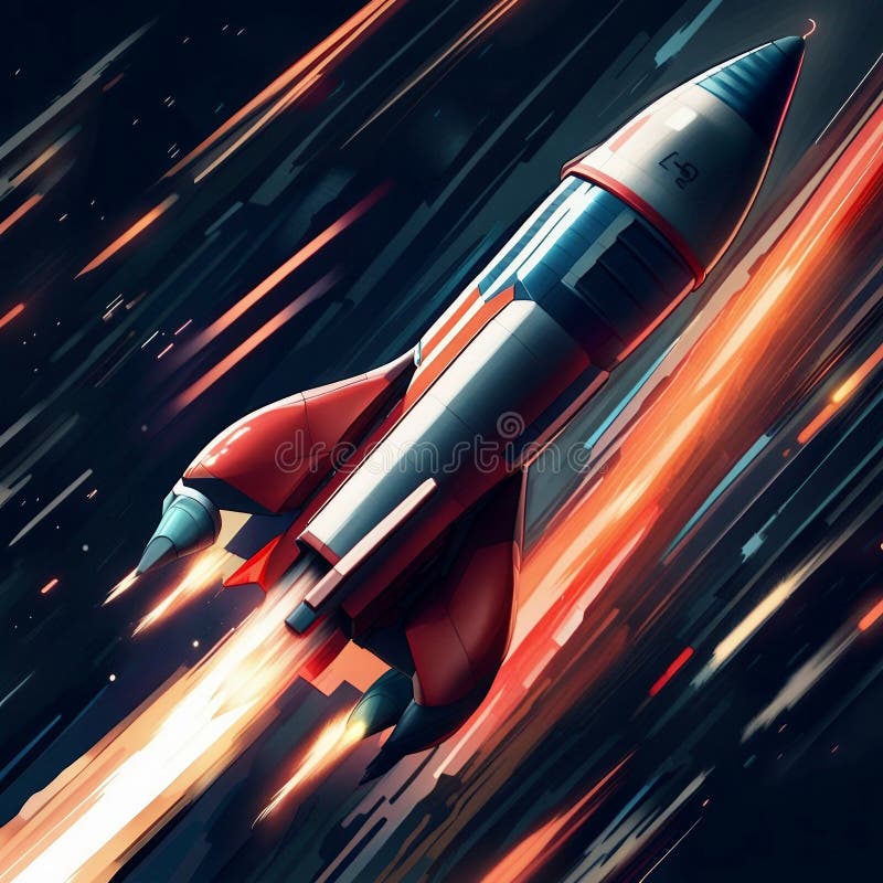 Rocket Background Flying at High Speed Stock Illustration ...