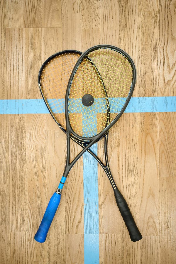Rocket with Ball on Beige Squash Indoor Court Copy Space Stock Image ...